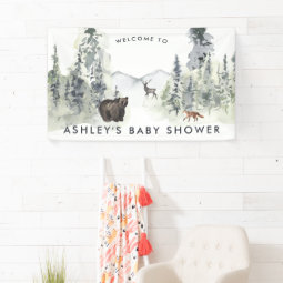 Woodland Forest | Baby Shower Welcome Banner | Zazzle