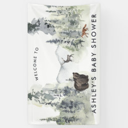 Woodland Forest | Baby Shower Welcome Banner | Zazzle