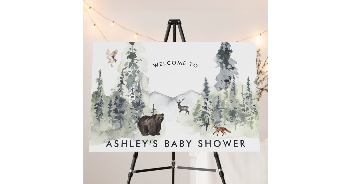 Woodland Forest | Baby Shower Welcome Sign | Zazzle