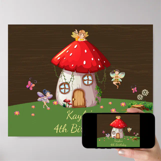 Woodland Forest, Fairy Birthday Poster | Zazzle