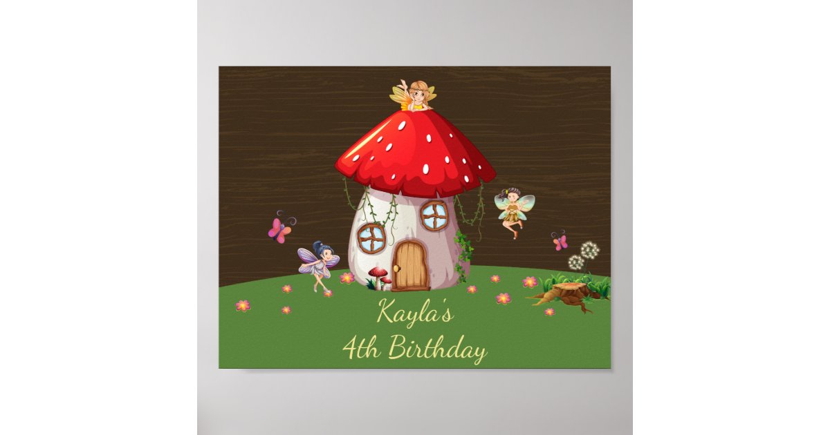 Woodland Forest, Fairy Birthday Poster | Zazzle