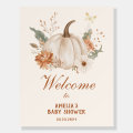 Woodland forest mushrooms baby shower Welcome sign | Zazzle