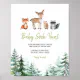 Woodland Forest Oh Boy Baby Shower Baby Sock Hunt Poster | Zazzle