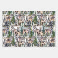 Woodland Forest Pack Of Wolves Wrapping Paper Sheets | Zazzle