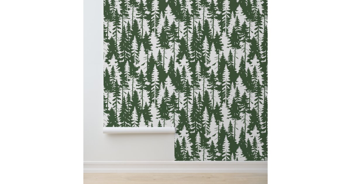 Woodland Forest Pattern Wallpaper | Zazzle