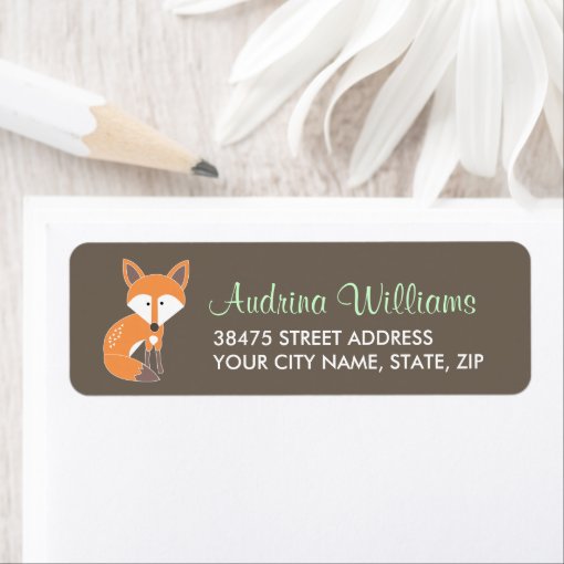 Woodland Fox Address Label | Zazzle