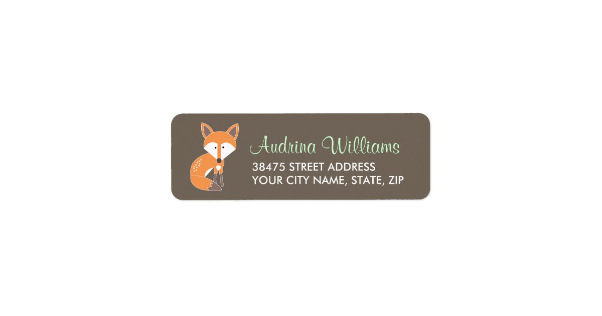 Woodland Fox Address Label | Zazzle