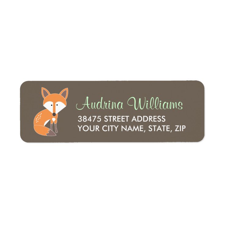 Woodland Fox Address Label | Zazzle