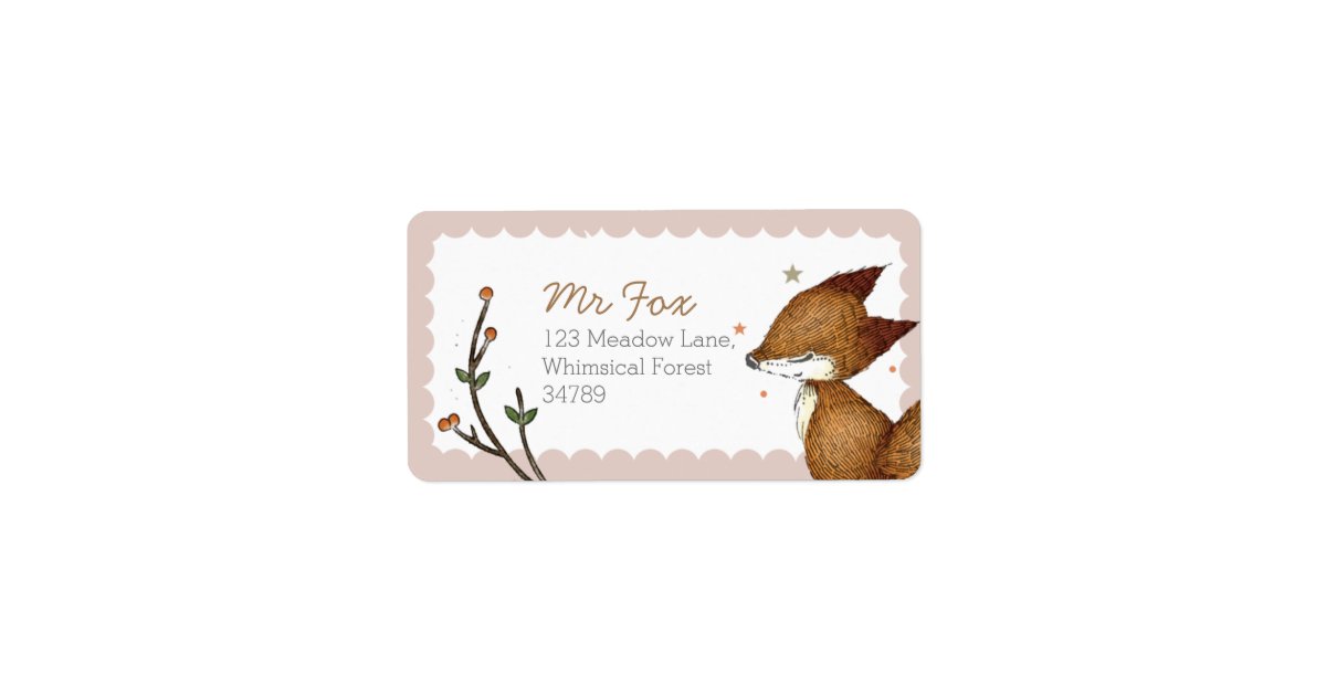Woodland Fox Address Labels | Zazzle