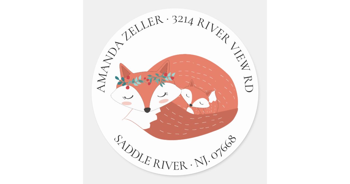 Woodland Fox Baby Shower Return Address Label | Zazzle