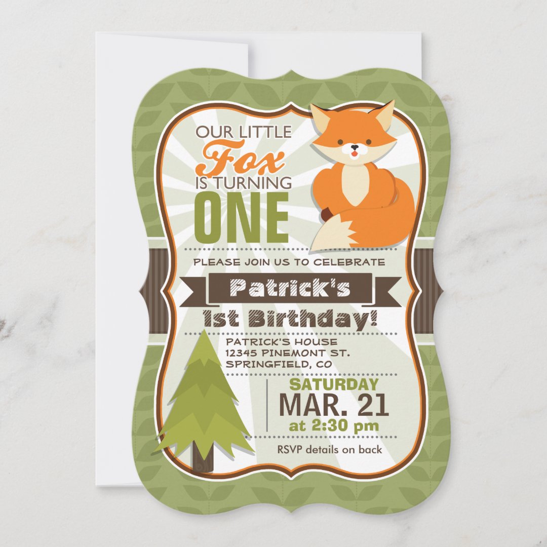 Woodland Fox Birthday Party Invitation | Zazzle