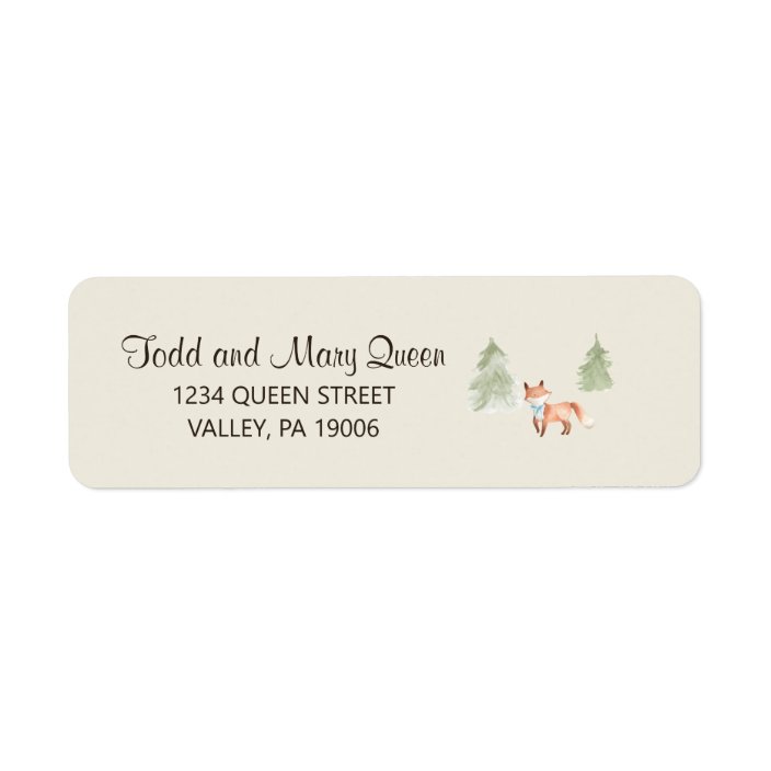 Woodland Fox Boy Baby Shower Return Address Labels | Zazzle.com