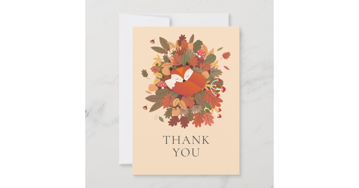 Woodland Fox Cub Thank You | Zazzle
