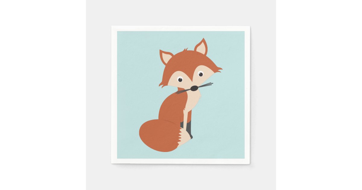 Woodland Fox Paper Napkins | Zazzle