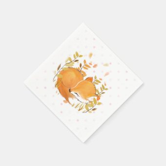 Woodland Fox Party Decor Paper Napkins | Zazzle