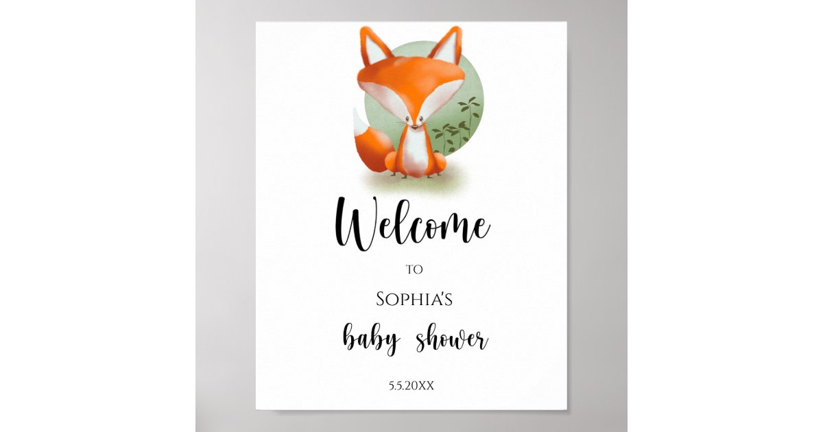 Woodland Fox - Welcome Poster | Zazzle