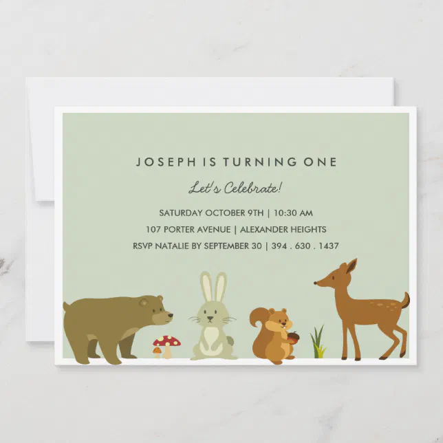 Woodland Friends Birthday Invitation | Zazzle
