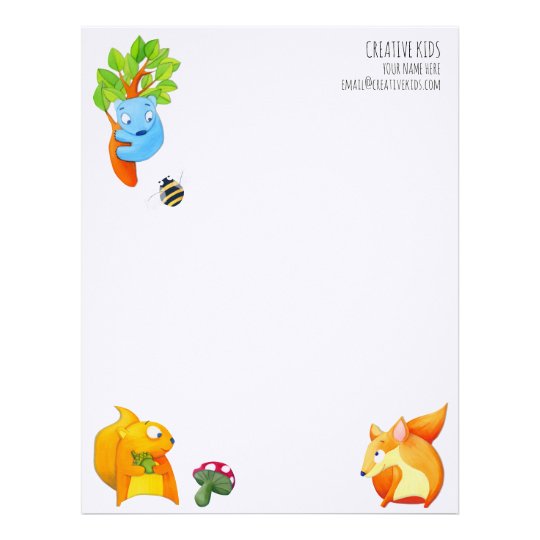 Woodland Fun Customizable Letterhead | Zazzle.com
