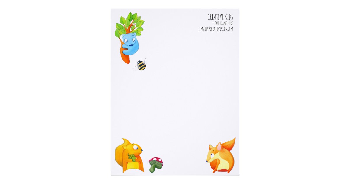 Woodland Fun Customizable Letterhead | Zazzle.com