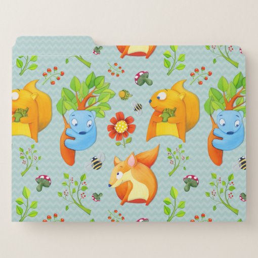 Woodland Fun Set of File Folders | Zazzle