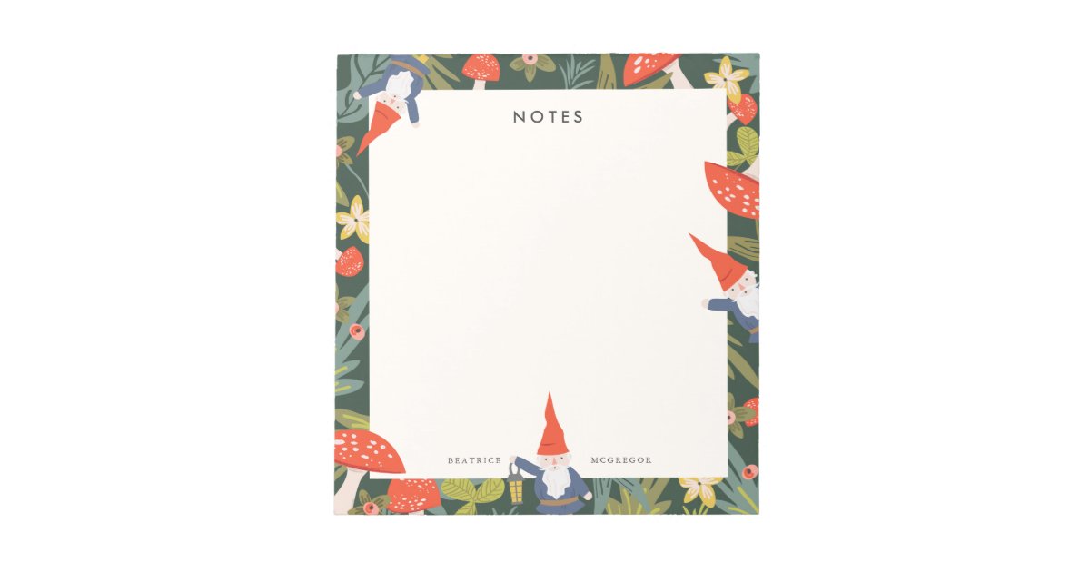 Woodland Gnomes Notepad | Zazzle