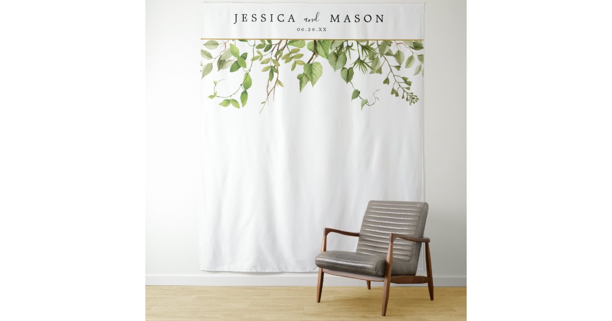 Woodland Greenery Backdrop Photo Booth | Zazzle