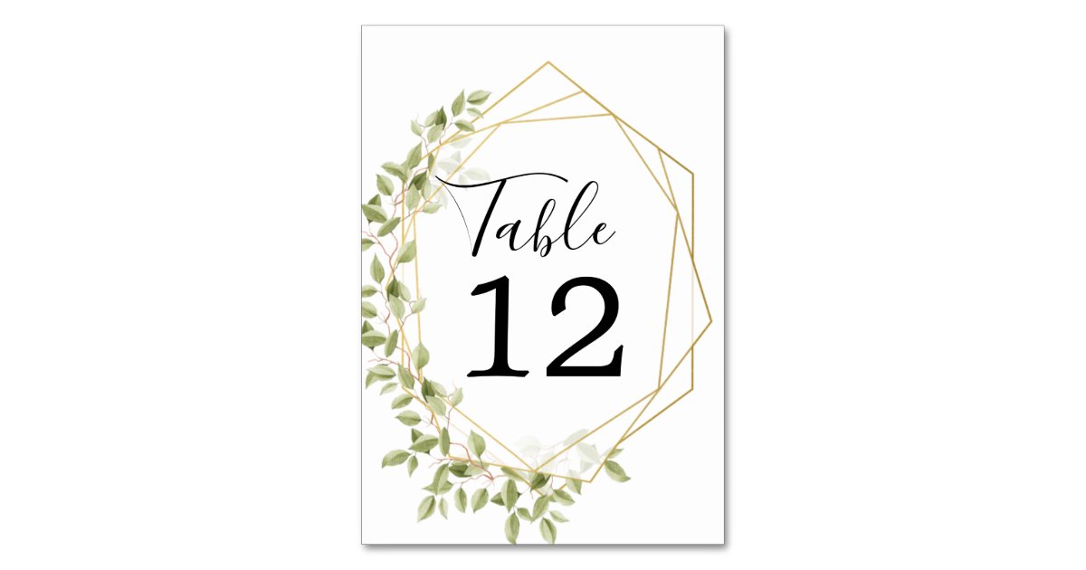 Woodland Greenery Wedding Table Numbers | Zazzle