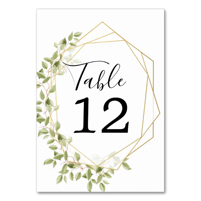 Woodland Greenery Wedding Table Numbers | Zazzle