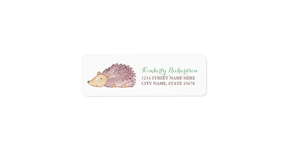 Woodland Hedgehog Address Label | Zazzle
