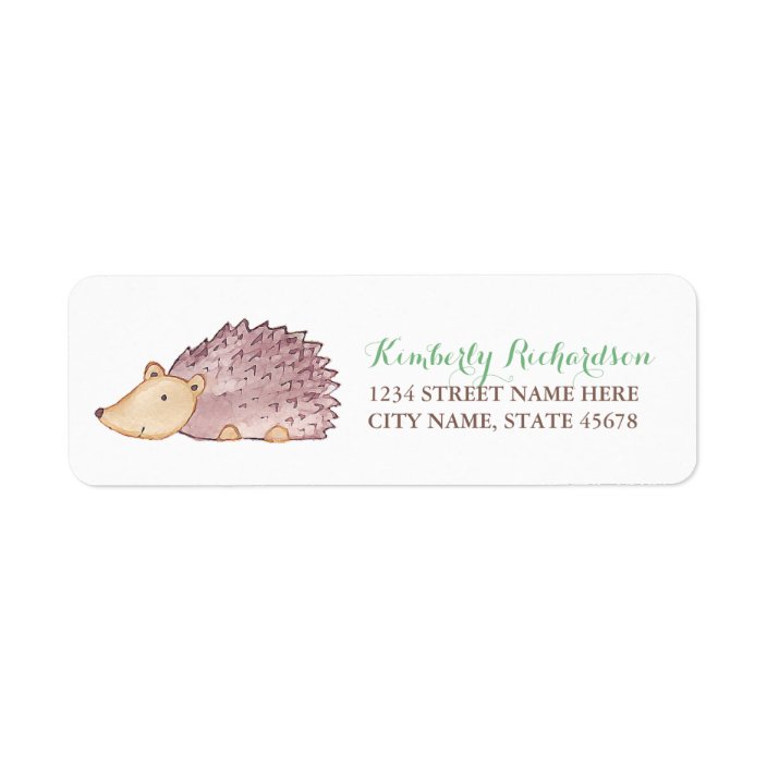 Woodland Hedgehog Address Label | Zazzle.com