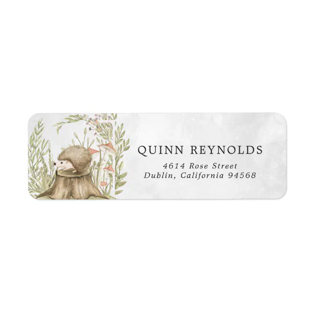 Woodland Hedgehog | Forest Return Address Label | Zazzle