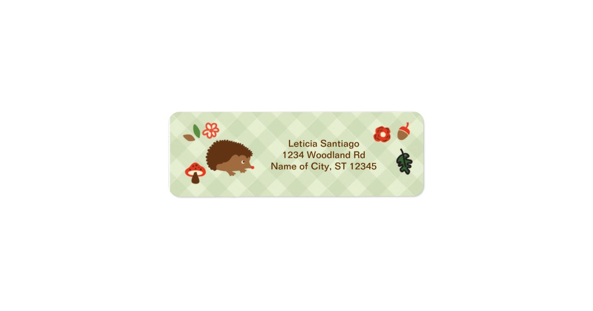 Woodland Hedgehog Label | Zazzle