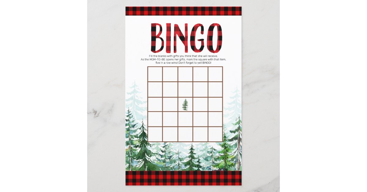 Woodland Lumberjack Forest Bingo Game | Zazzle