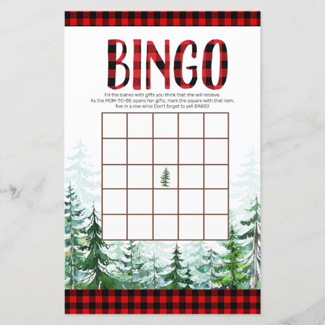 Woodland Lumberjack Forest Bingo Game | Zazzle