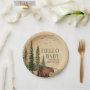 Woodland Mama Bear & Cub Baby Shower Paper Plates | Zazzle