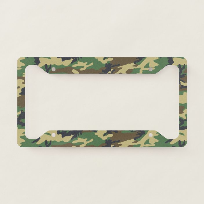 Woodland Militairy Camo Print License Plate Frame | Zazzle.com