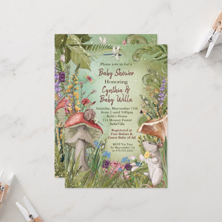 Woodland Nature Baby Shower Invitation | Zazzle