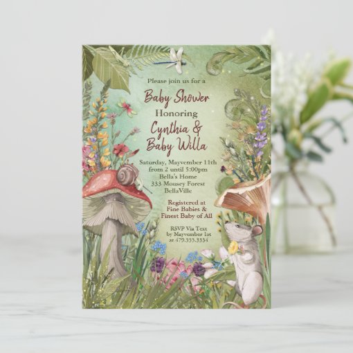 Woodland Nature Baby Shower Invitation | Zazzle