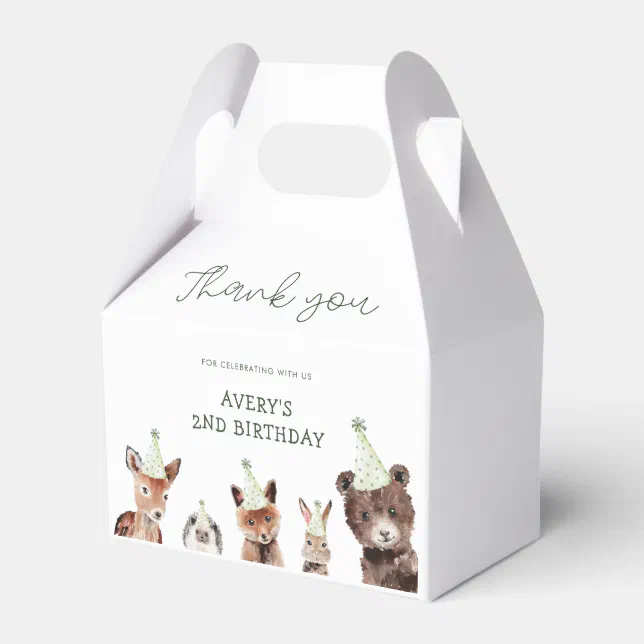 Woodland Party Animals Birthday Favor Boxes | Zazzle