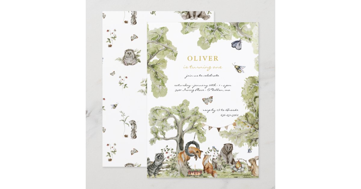 Woodland Picnic | Forest Animals Birthday Party Invitation | Zazzle