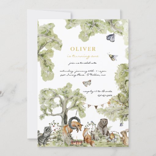 Woodland Picnic | Forest Animals Birthday Party Invitation | Zazzle