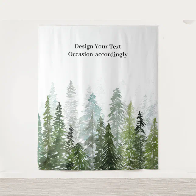 Woodland Pine Forest Wall Mural Photo Backdrop | Zazzle