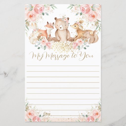 Woodland Pink Floral 1st Birthday Capsule Message | Zazzle