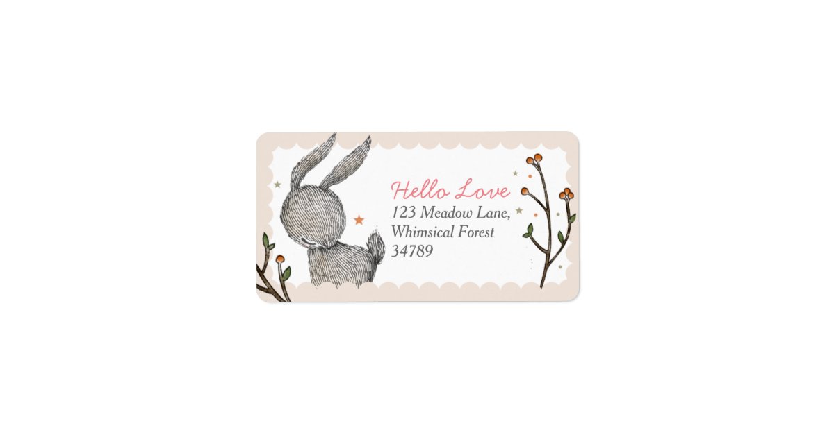 Woodland Rabbit Address Labels | Zazzle