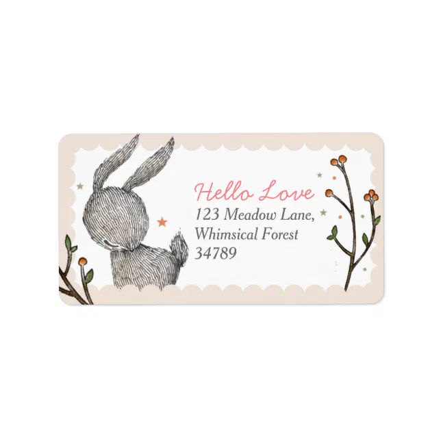 Woodland Rabbit Address Labels | Zazzle