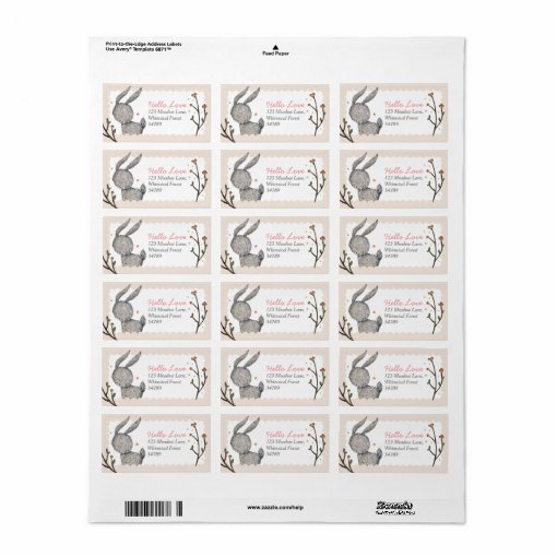 Woodland Rabbit Address Labels | Zazzle