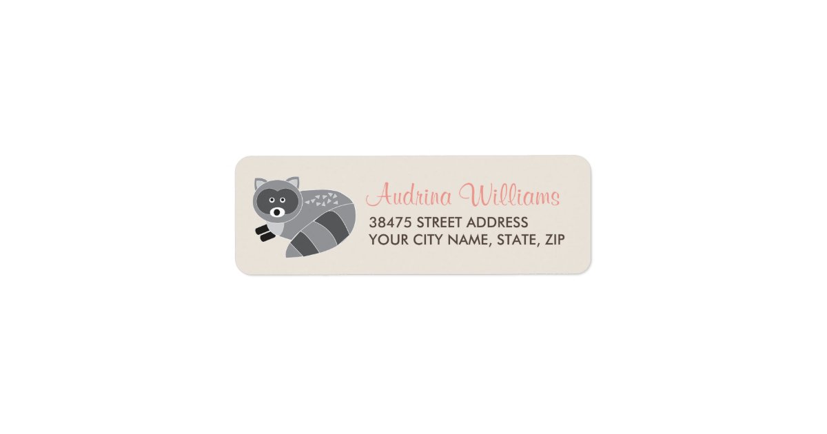 Woodland Raccoon Address Label | Zazzle