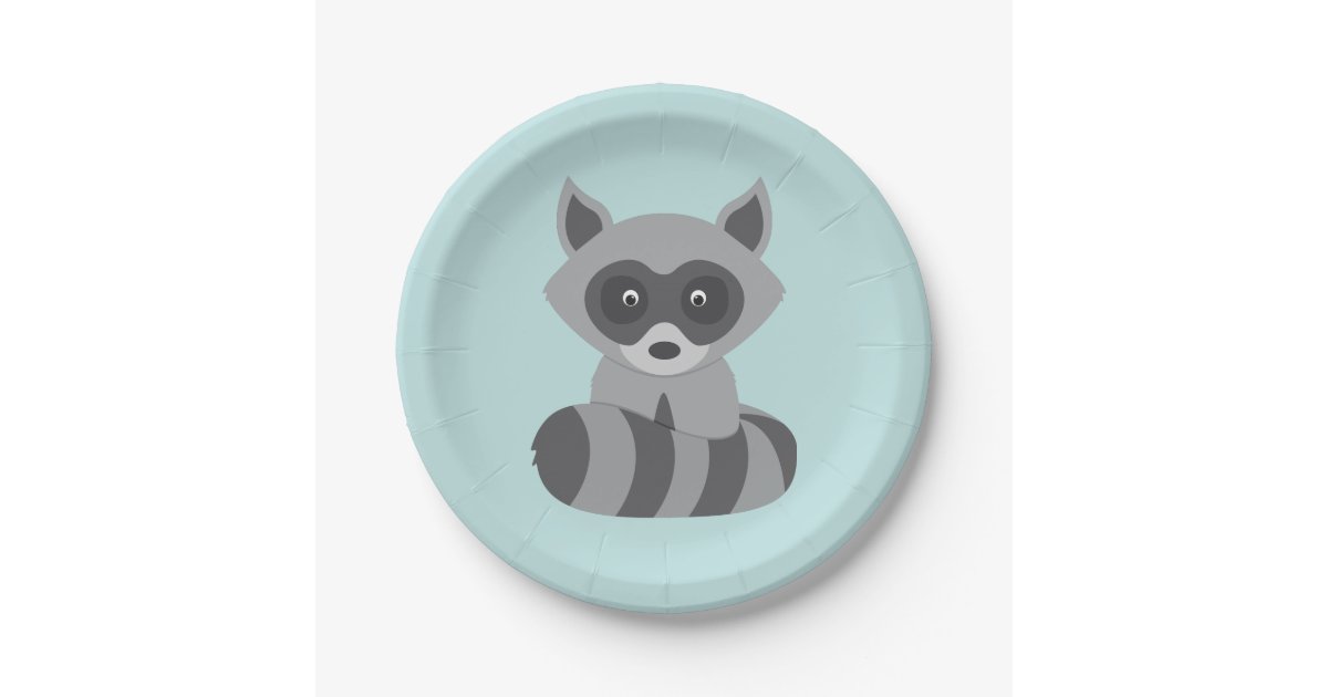 Woodland Raccoon Paper Plates | Zazzle