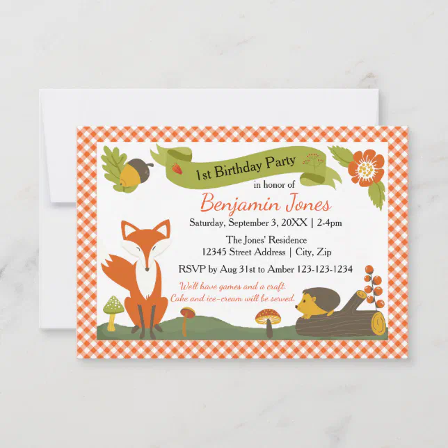 Woodland Scene - 3x5 Birthday Party Invitation | Zazzle