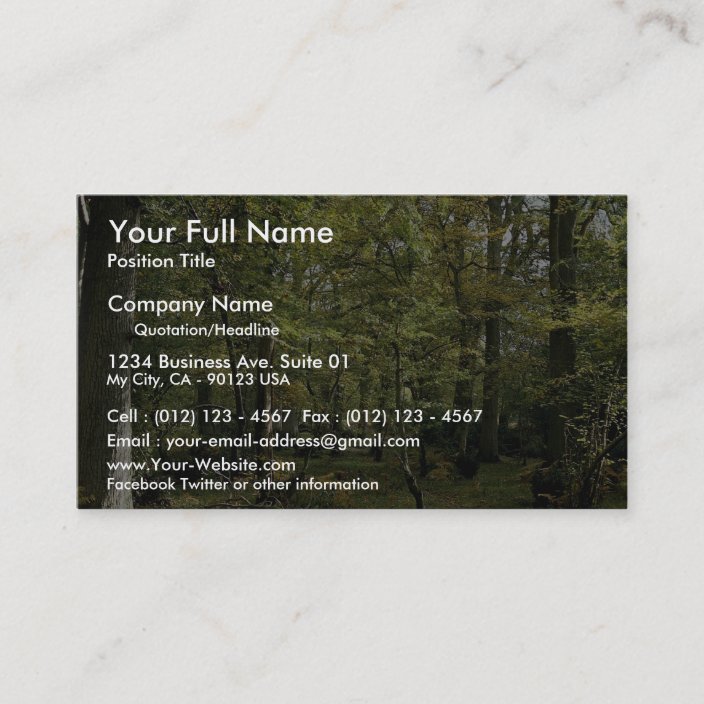 Woodland scene from the Forest Business Card | Zazzle.com